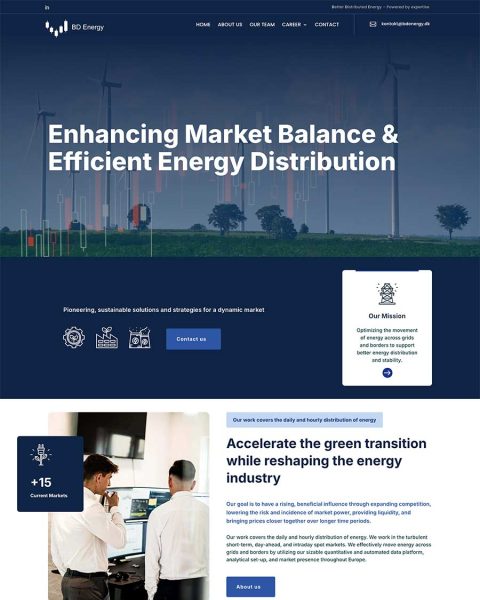 Hjemmeside redesign for BD Energy | Forbedret funktionalitet