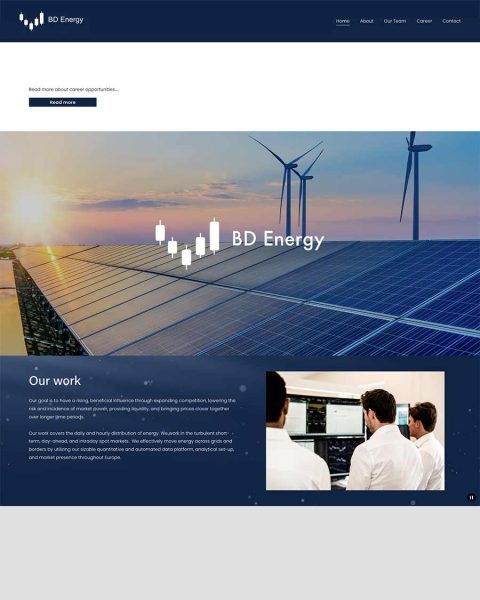 Hjemmeside redesign for BD Energy | Forbedret funktionalitet
